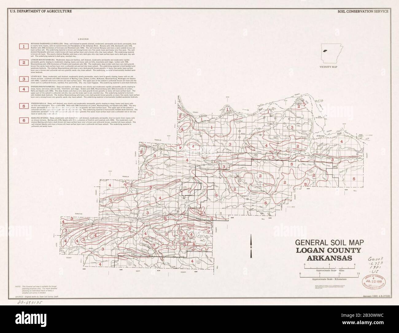 General soil map, Logan County, Arkansas Stock Photo - Alamy