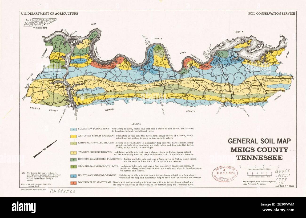 General soil map, Meigs County, Tennessee Stock Photo - Alamy