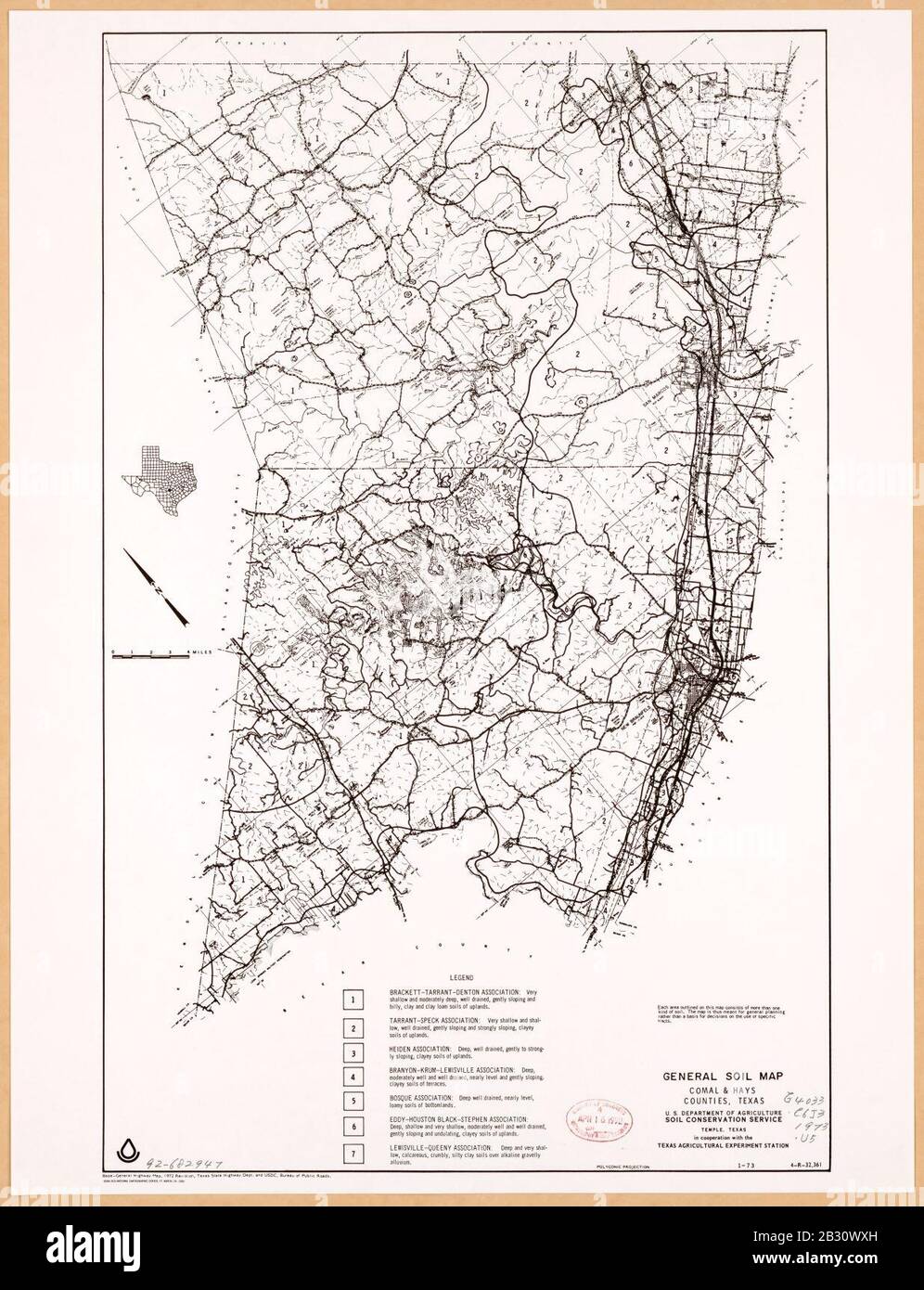 General soil map, Comal & Hays counties, Texas Stock Photo - Alamy