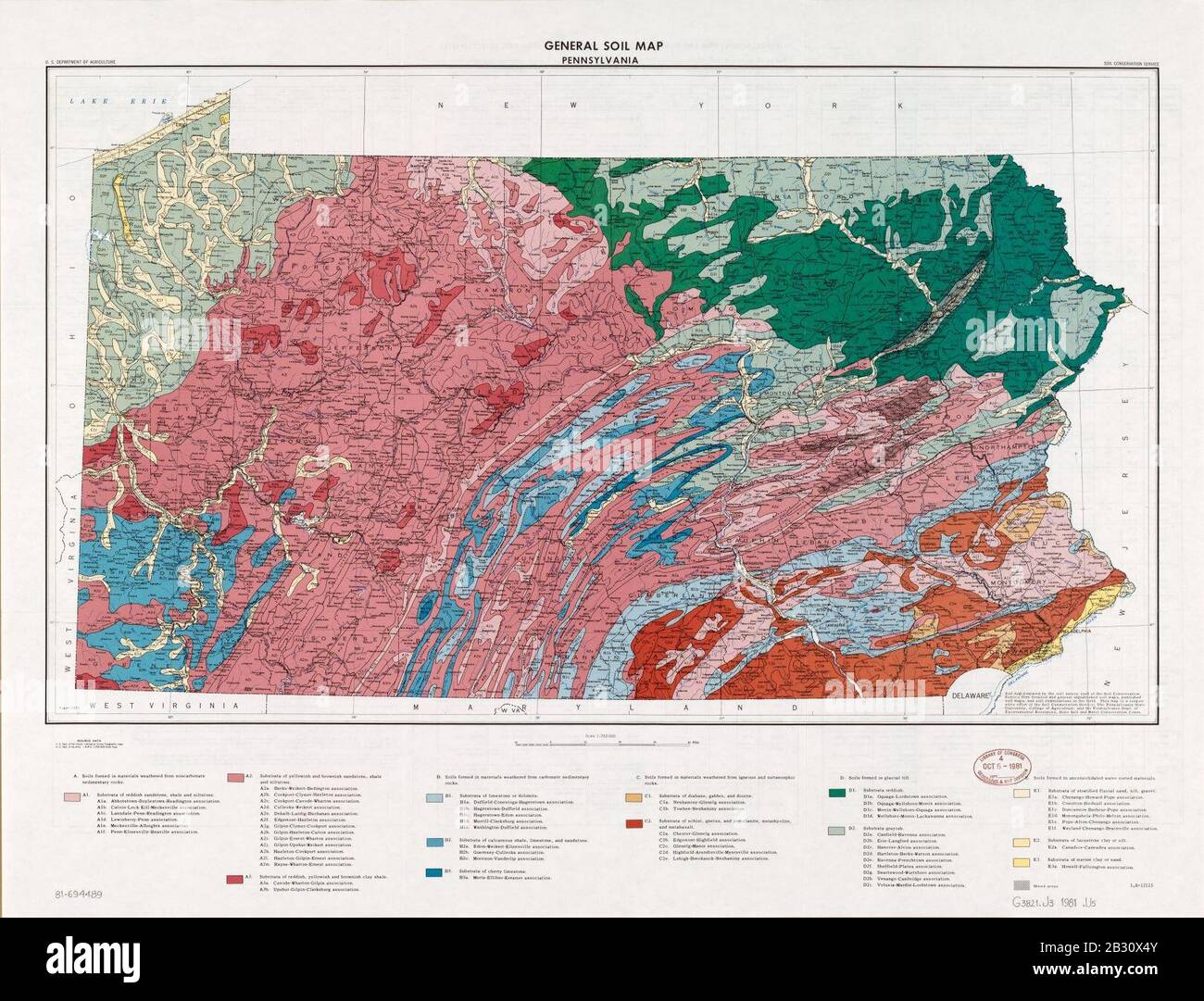 General soil map, Pennsylvania Stock Photo - Alamy