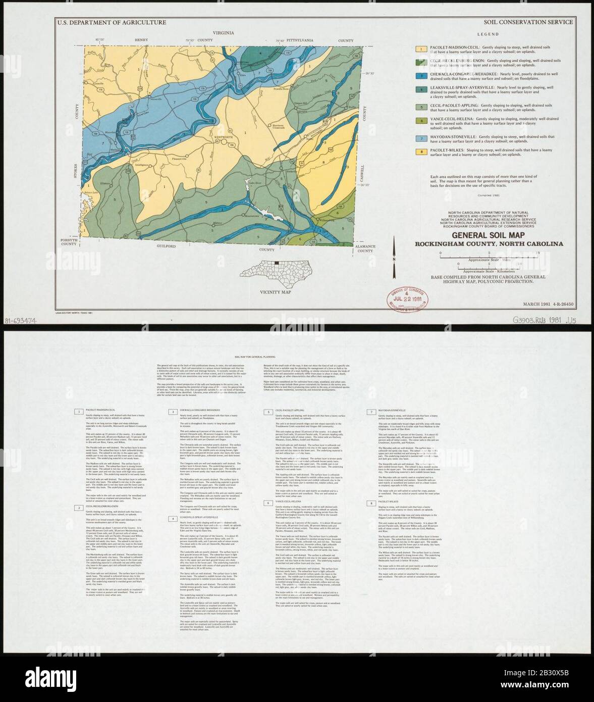 General soil map, Rockingham County, North Carolina Stock Photo - Alamy