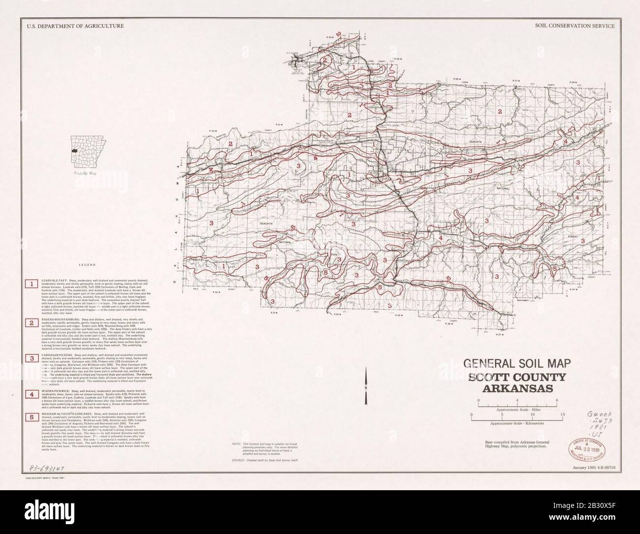 General soil map, Scott County, Arkansas Stock Photo - Alamy