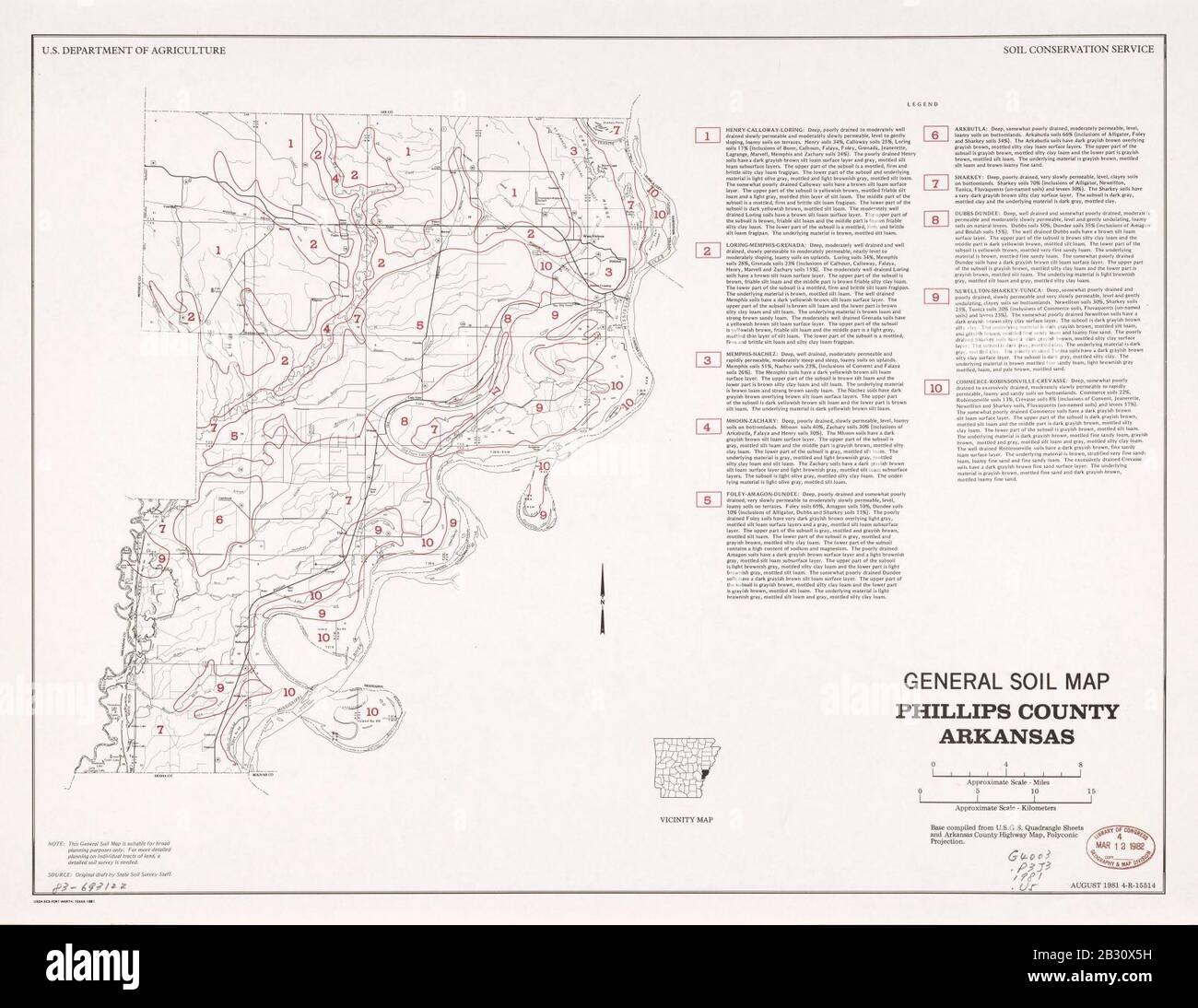 General soil map, Phillips County, Arkansas Stock Photo - Alamy