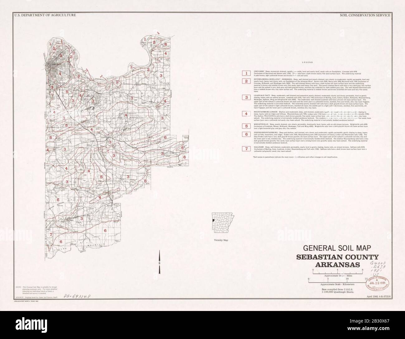 General soil map, Sebastian County, Arkansas Stock Photo - Alamy
