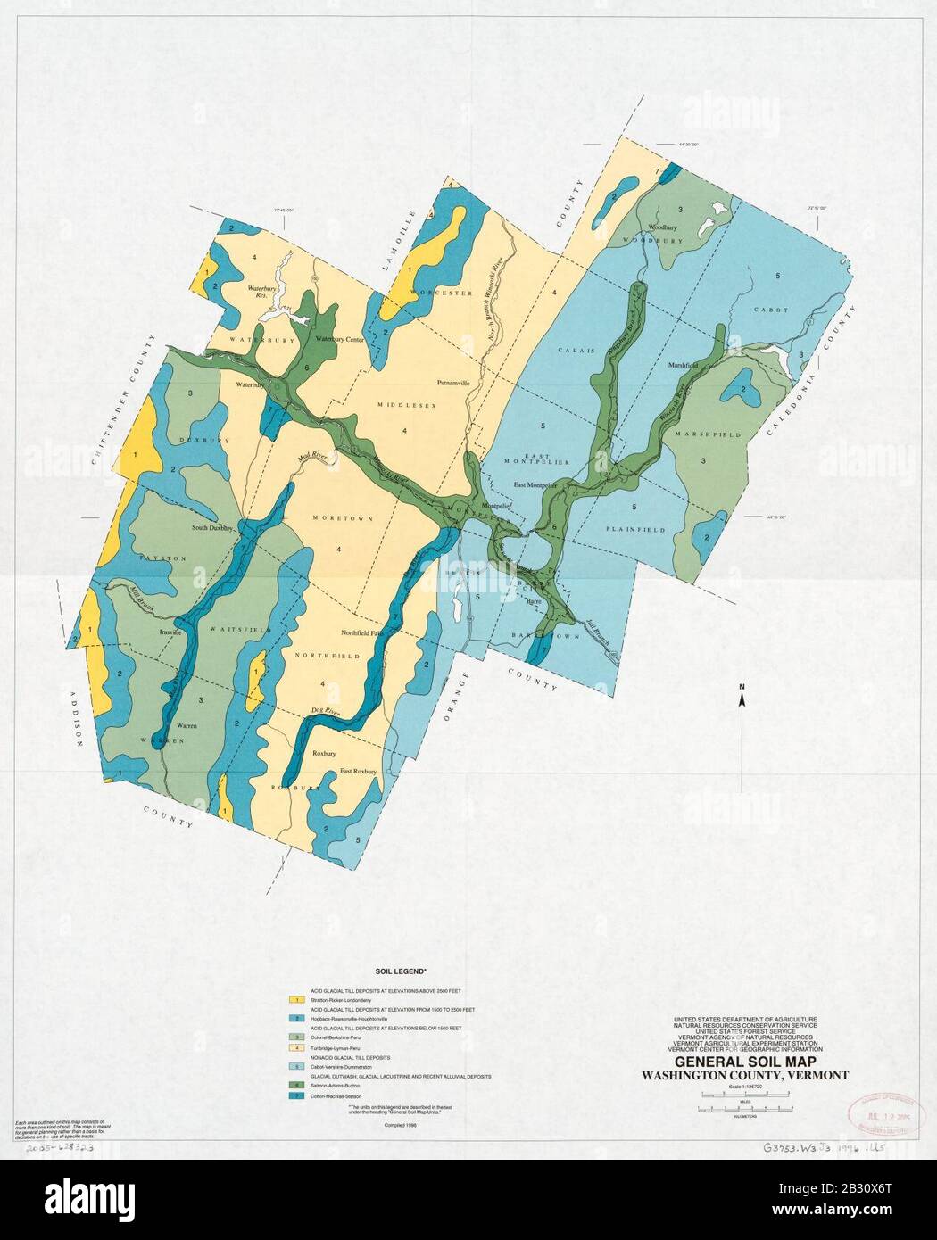 General soil map, Washington County, Vermont Stock Photo - Alamy
