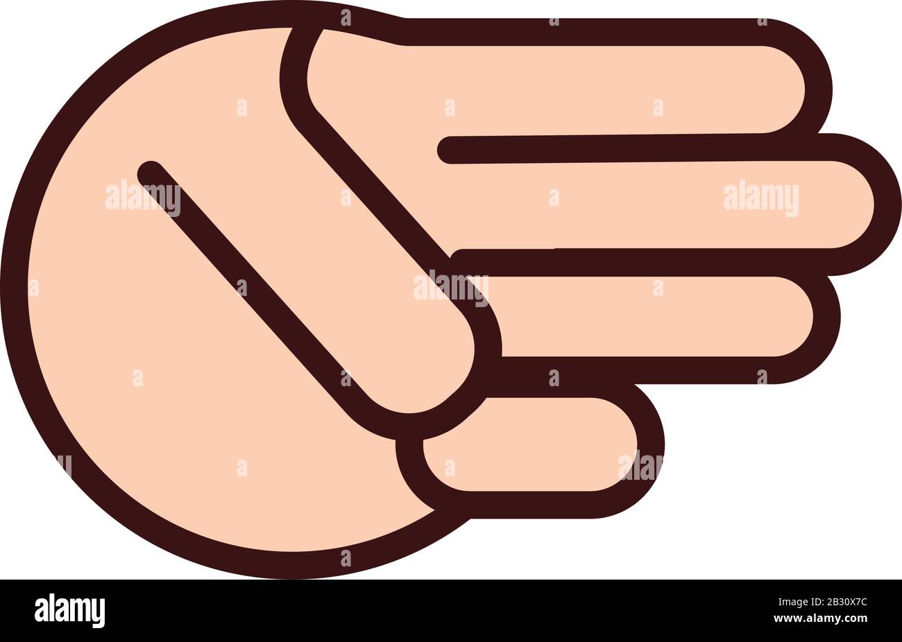 three hand signal line and fill style Stock Vector Image & Art - Alamy