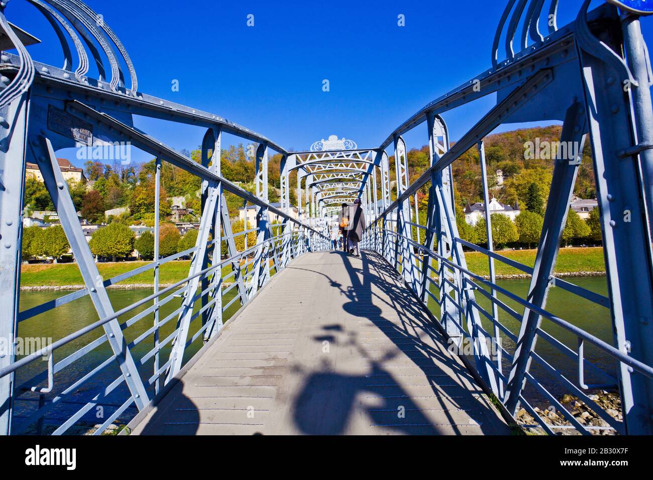 Salzburg, Austria - October 2019 : Mozartsteg bridge is a footbridge ...
