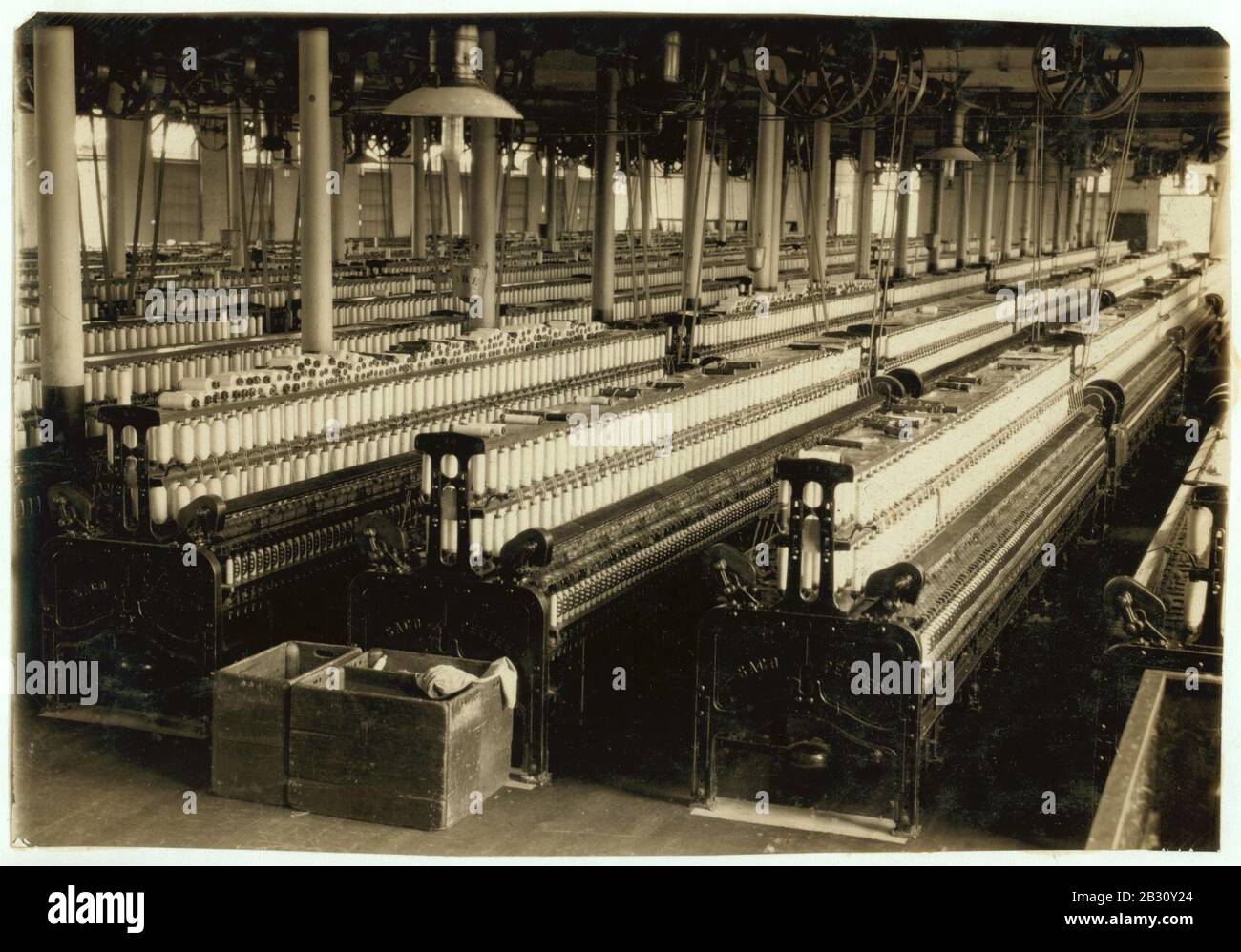 General View of -2 Spinning Room in Indian Orchard Cotton Mill Stock ...