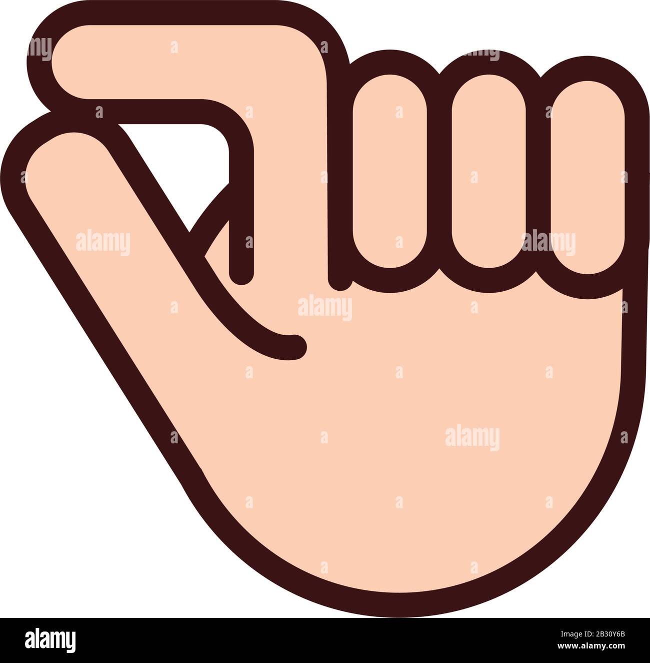 hand snapping fingers signal line and fill style Stock Vector Image ...
