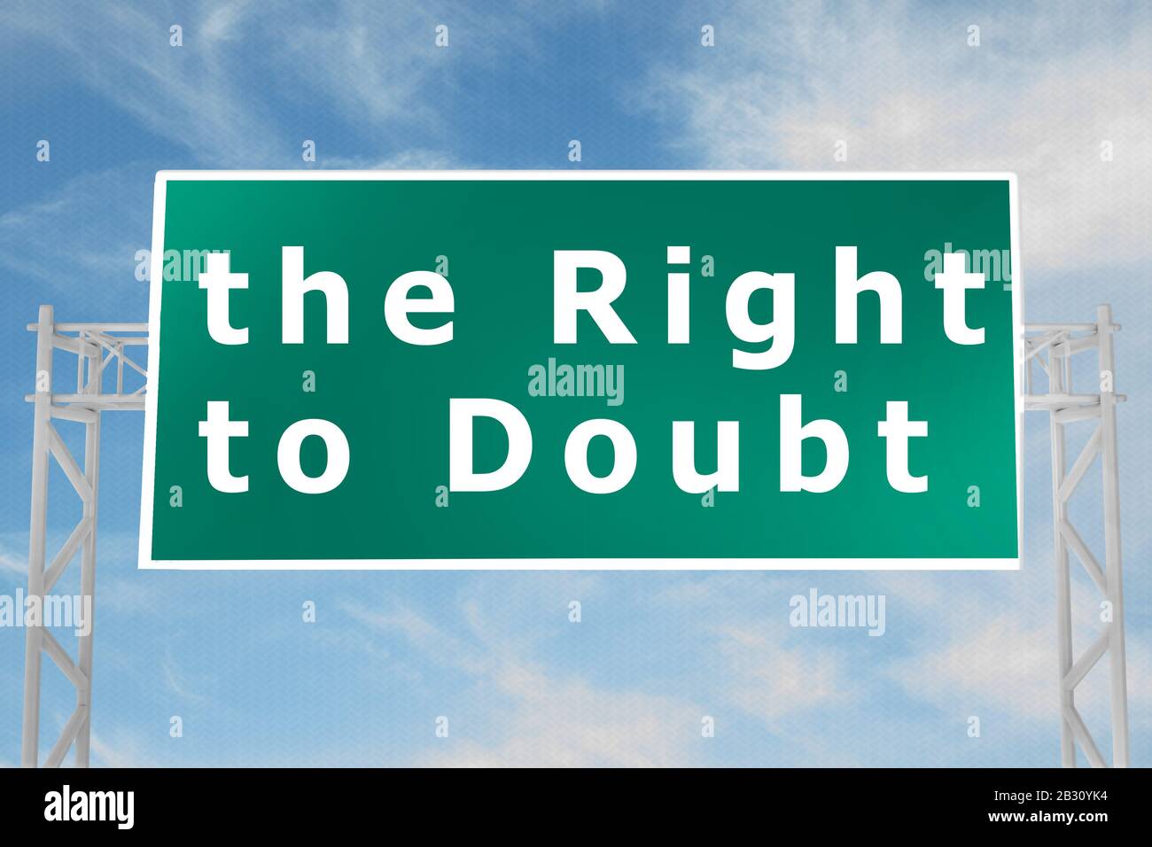 3D illustration of the Right to Doubt script on road sign Stock Photo ...