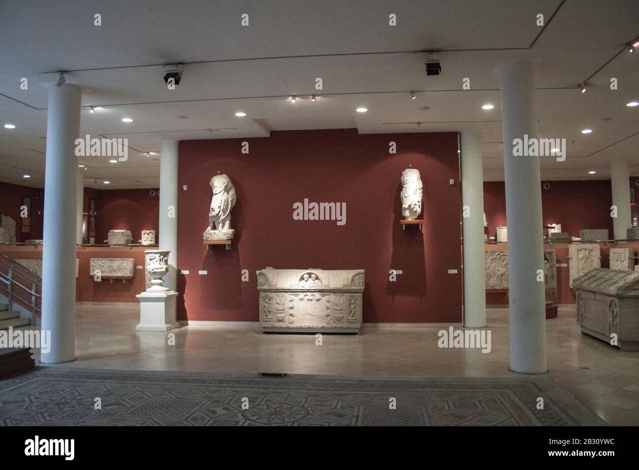 General view of the exhibition of Roman stonework Stock Photo - Alamy