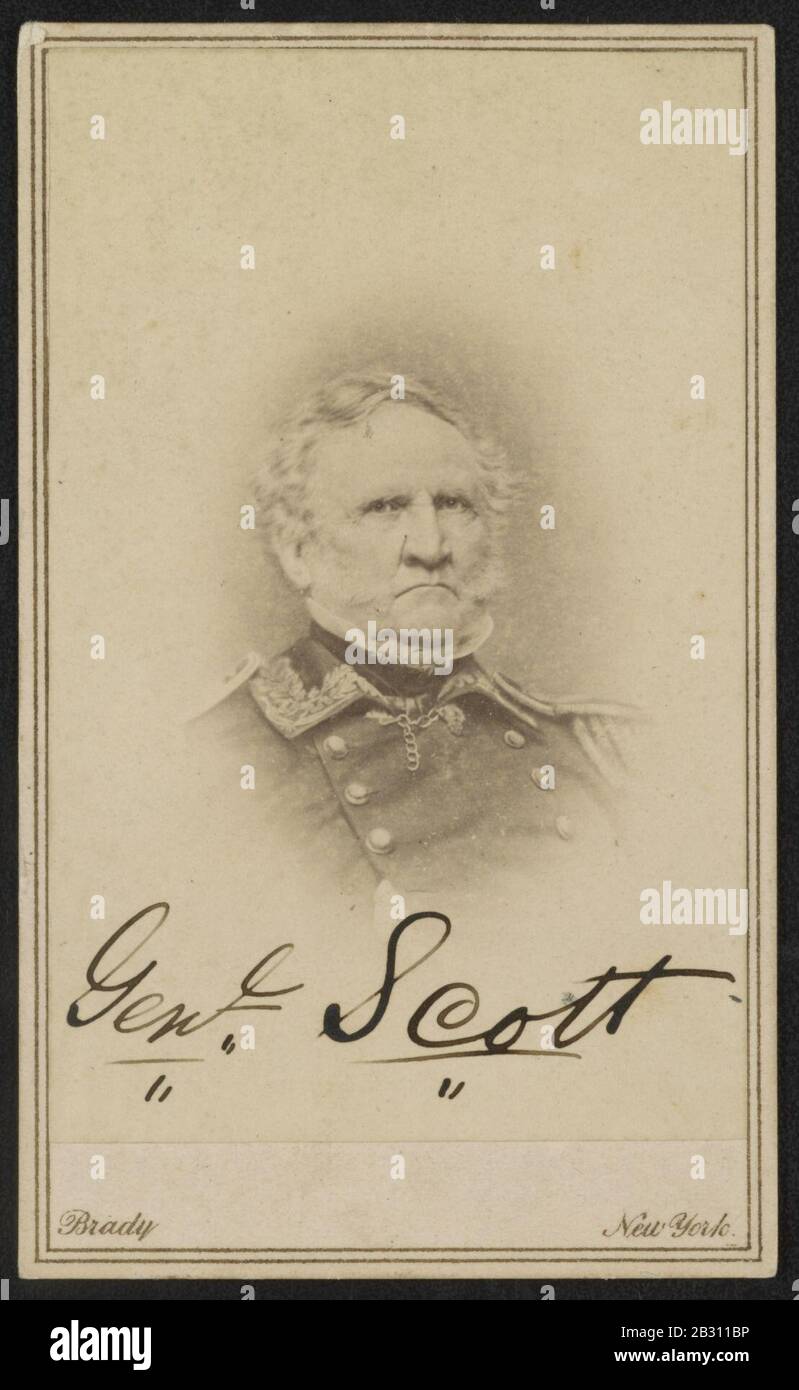 General Winfield Scott, Commander in Chief of the U.S. Army, in uniform ...