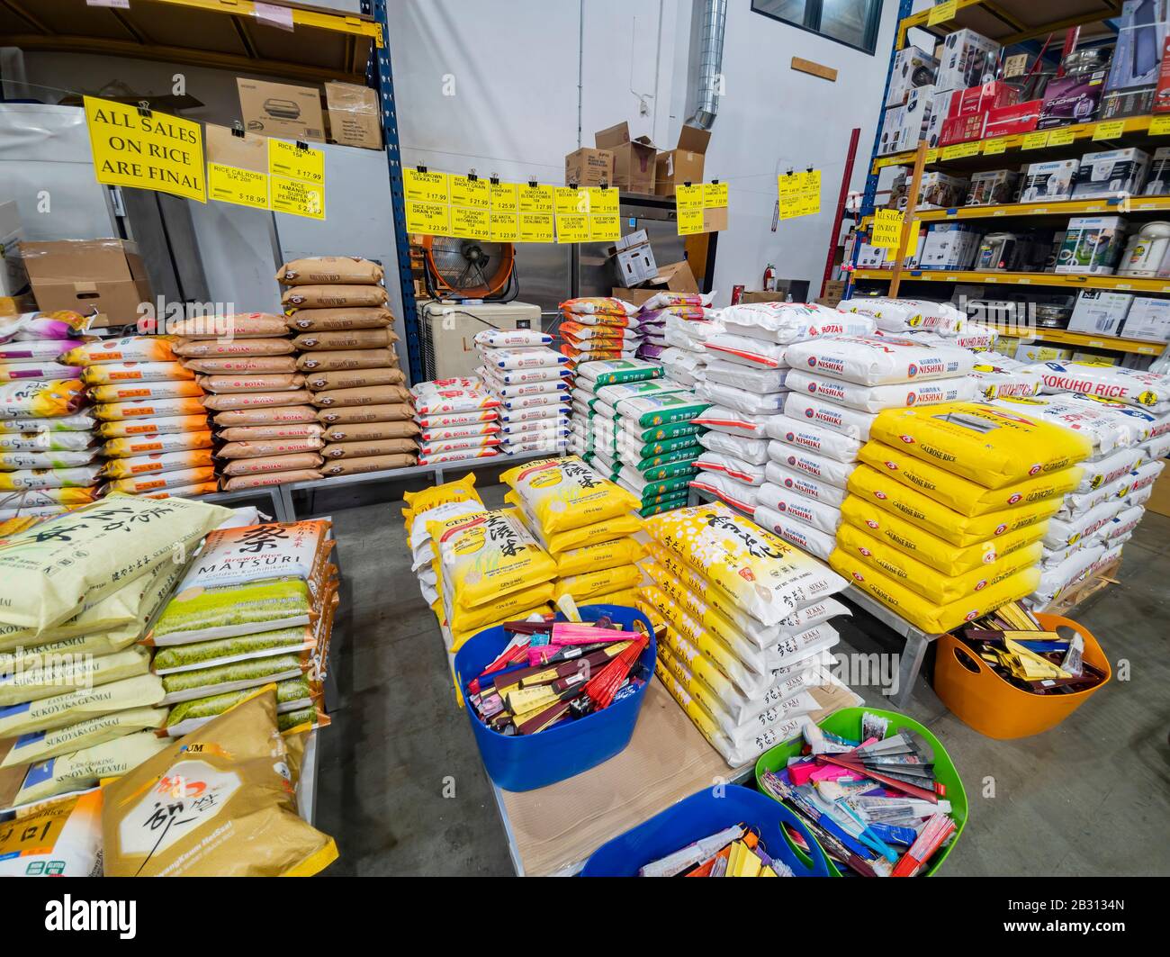 Las Vegas, MAR 3: Interior view of a supermarket which many rice were ...
