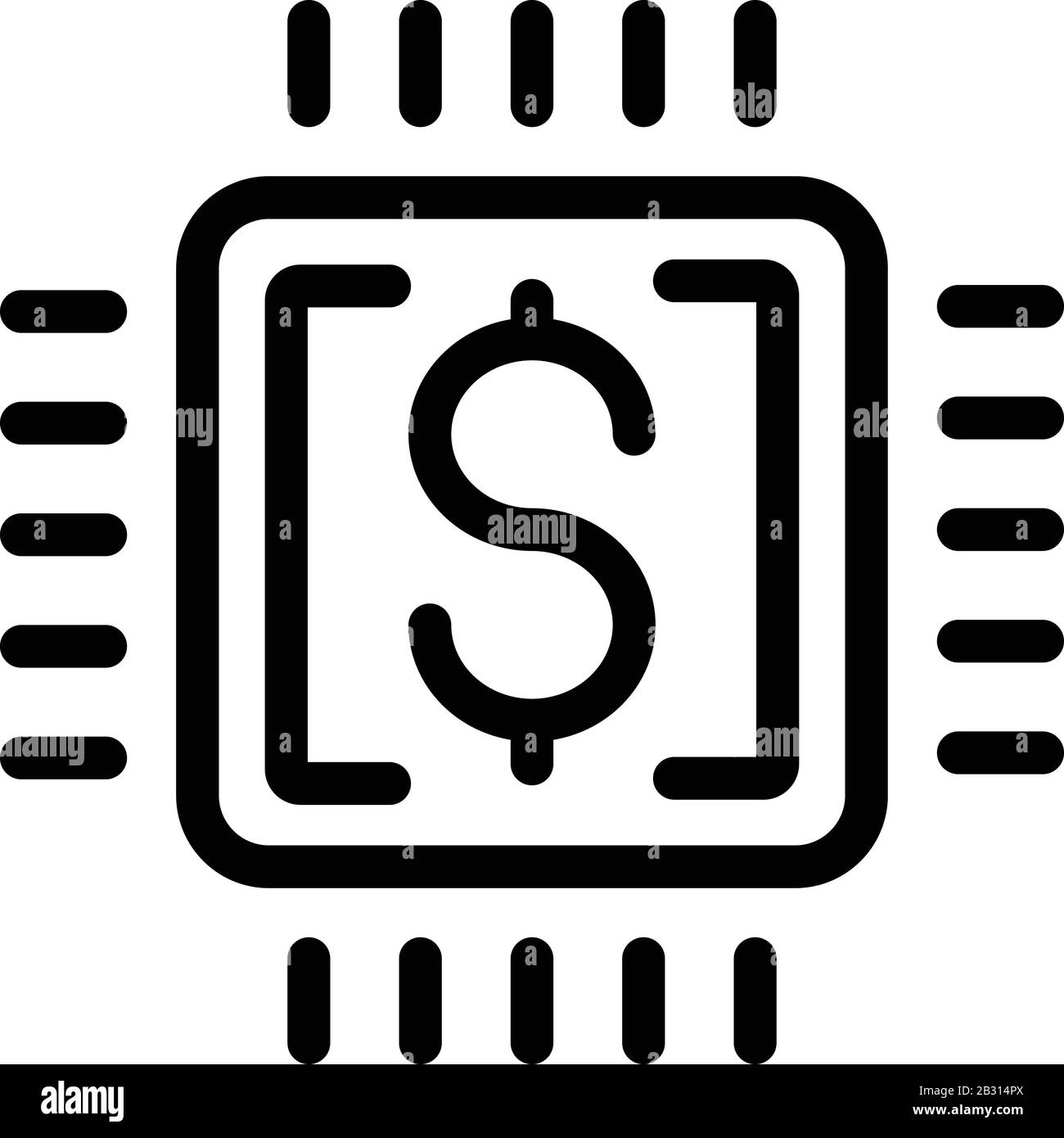 Money processor icon, outline style Stock Vector Image & Art - Alamy