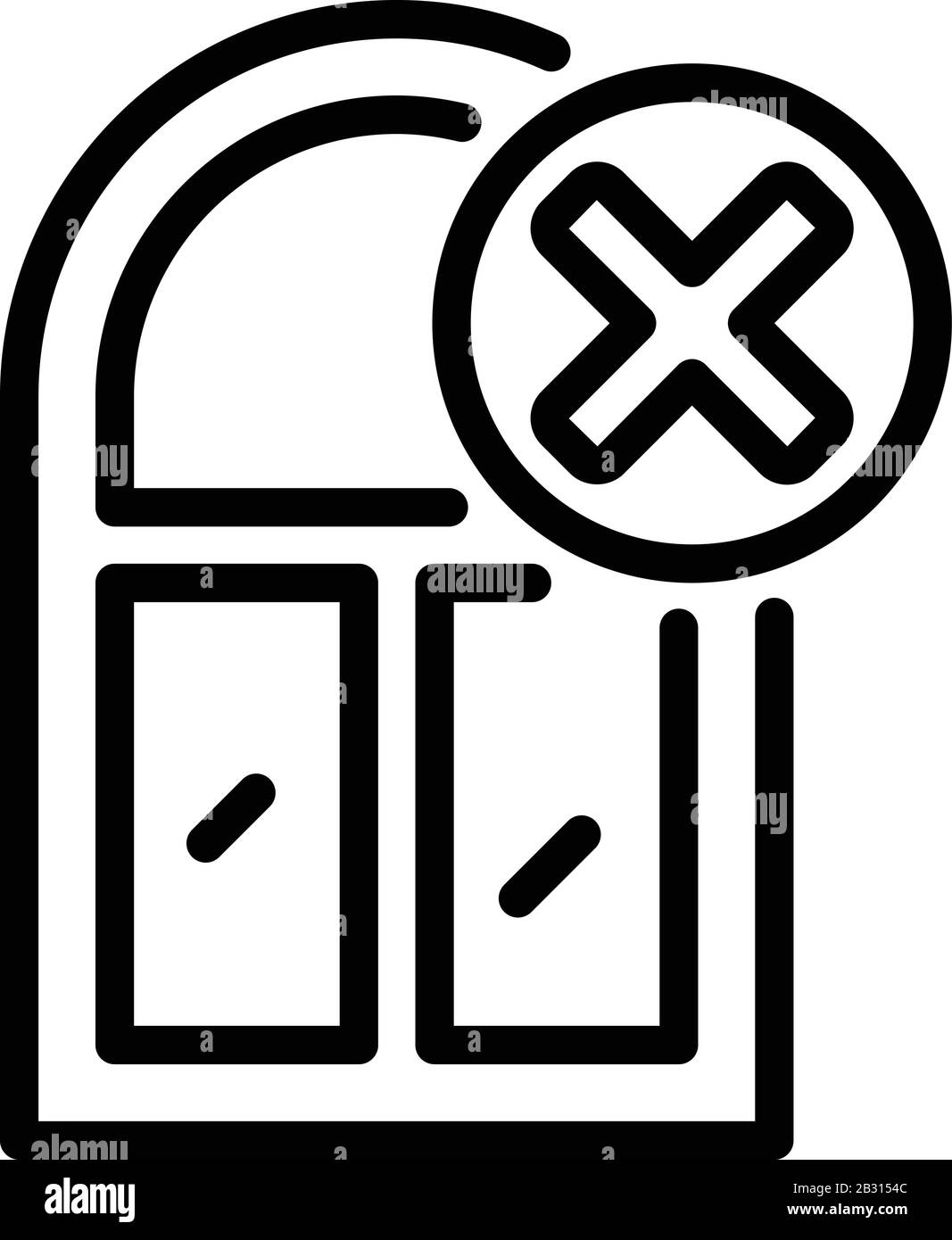 Cancel window installation icon, outline style Stock Vector Image & Art ...