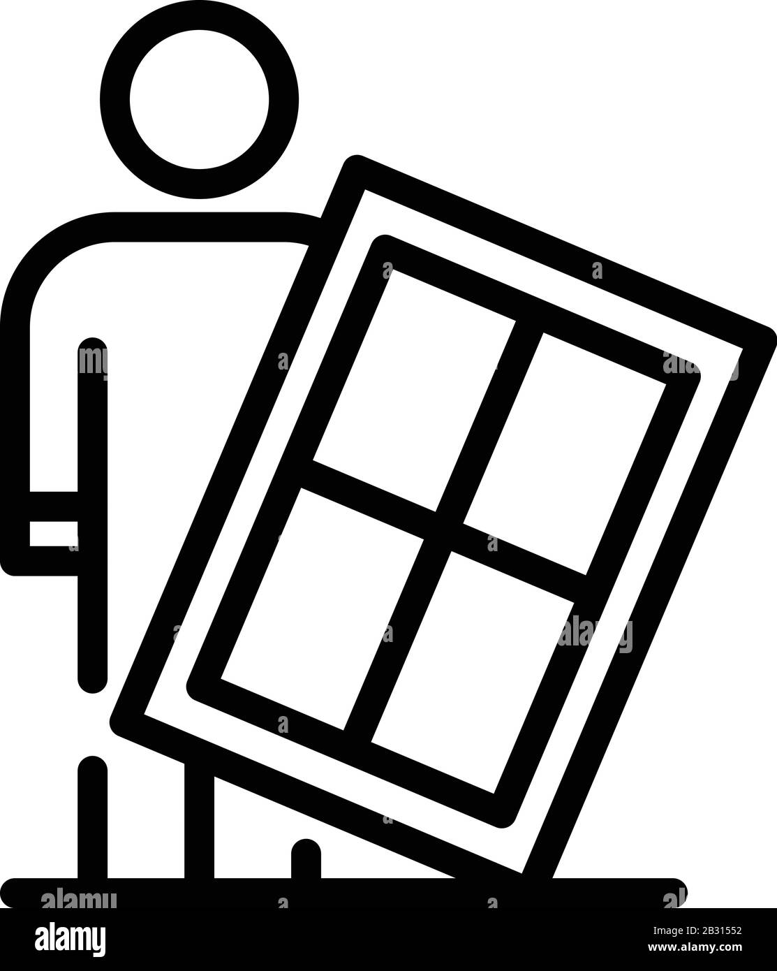 Man Window Installation Icon Outline Style Stock Vector Image And Art