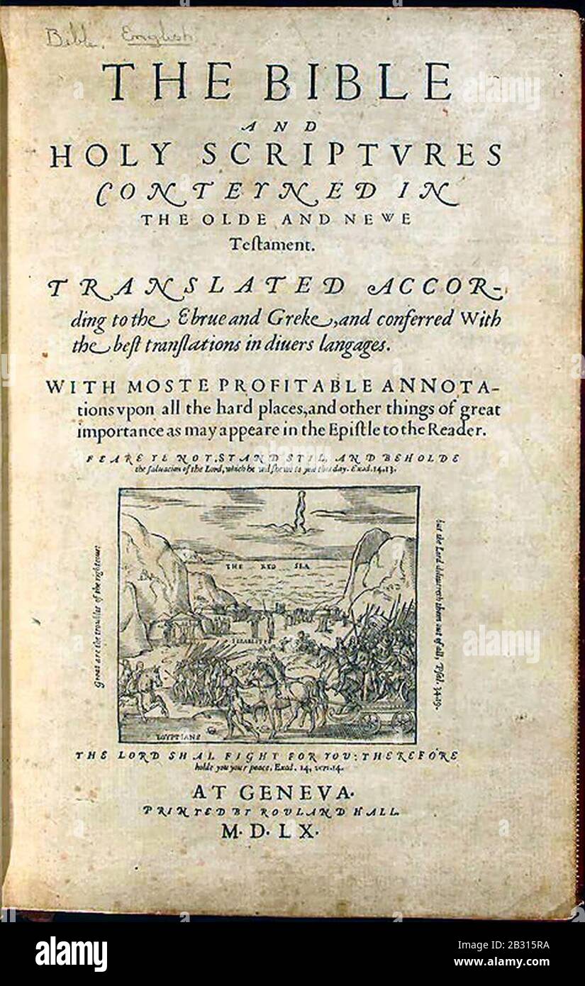 Geneva bible hi-res stock photography and images - Alamy