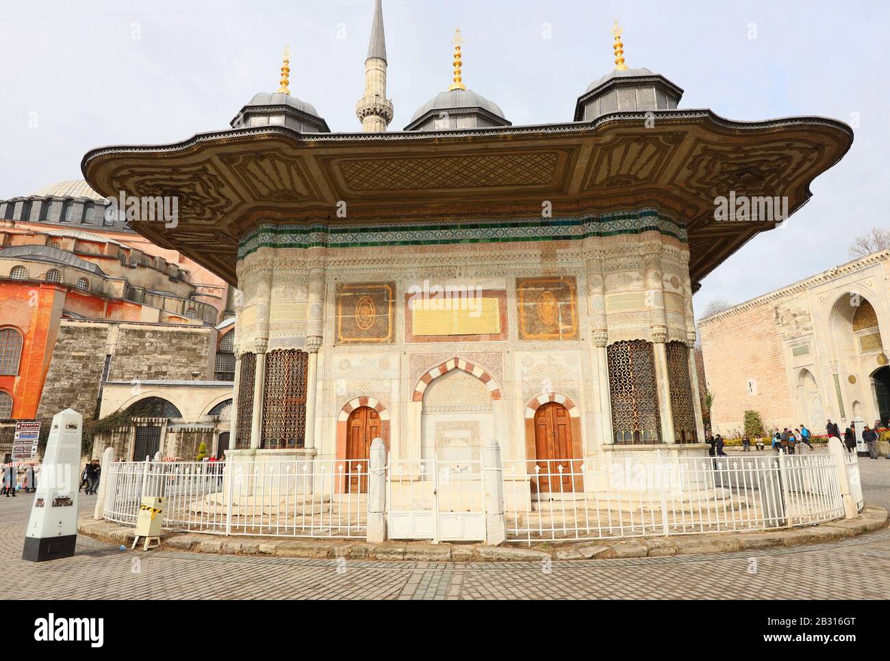 Tomb of Sultan Ahmed Mosque Near Hagia Sophia in Istanbul. Turkey Stock ...