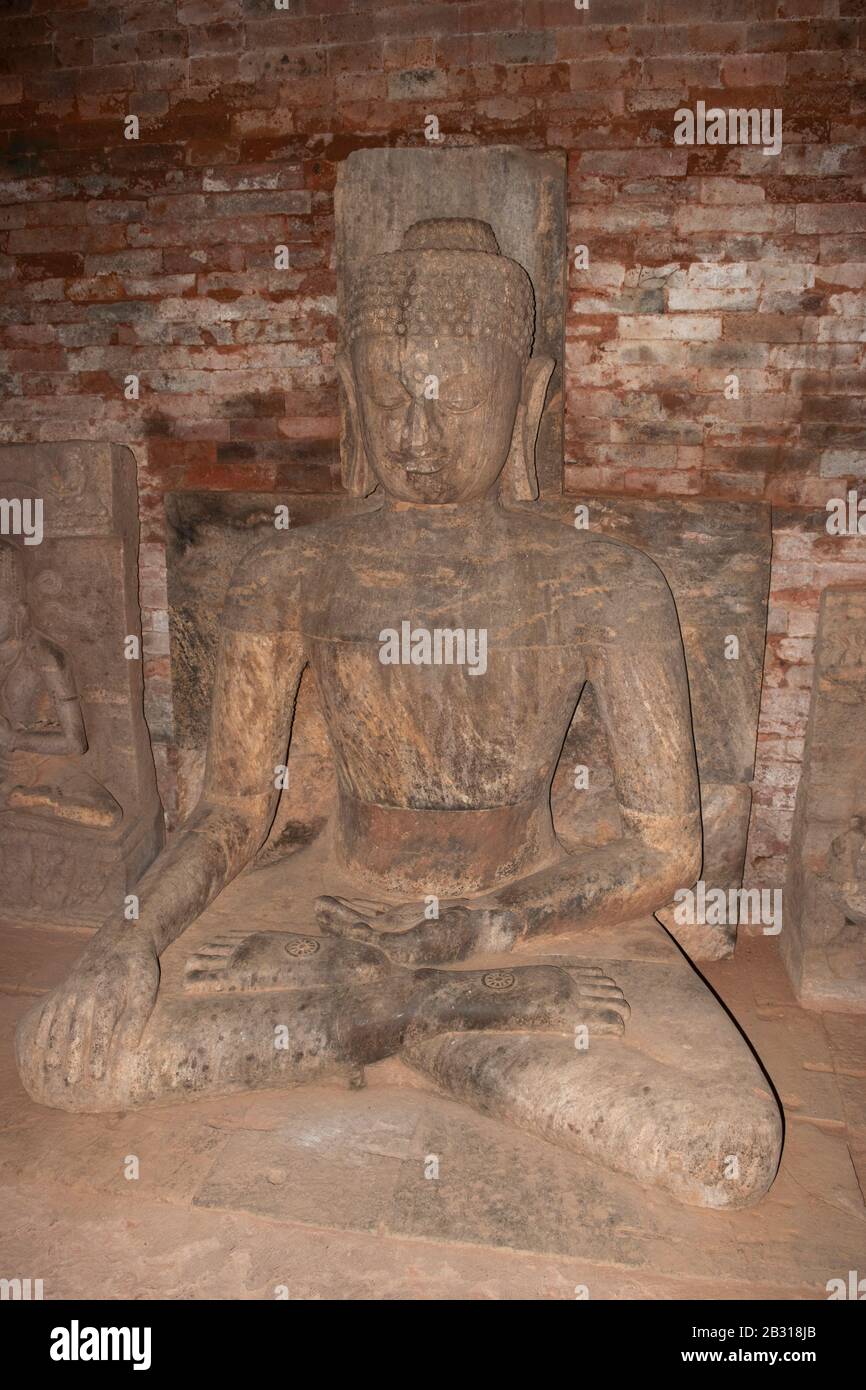 Buddha in Padmasana in the main shrine of the monastery, Circa 9th and ...