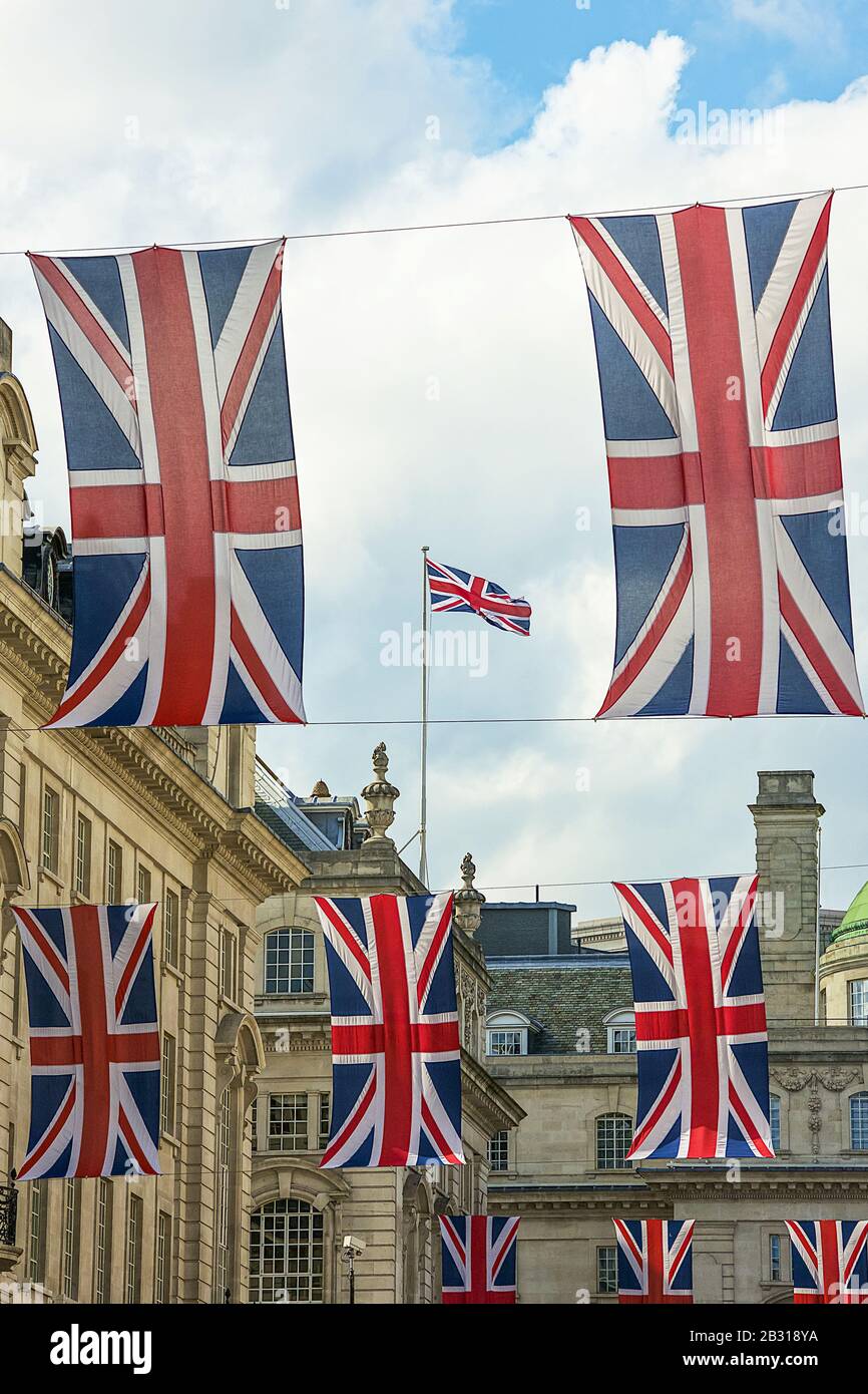 British Flags in Street London Stock Photo - Alamy