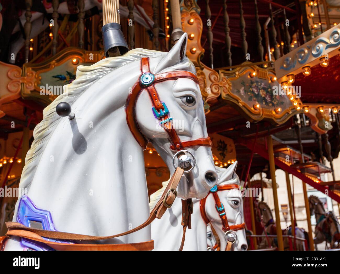 old fashioned fun the carousel horse Stock Photo - Alamy