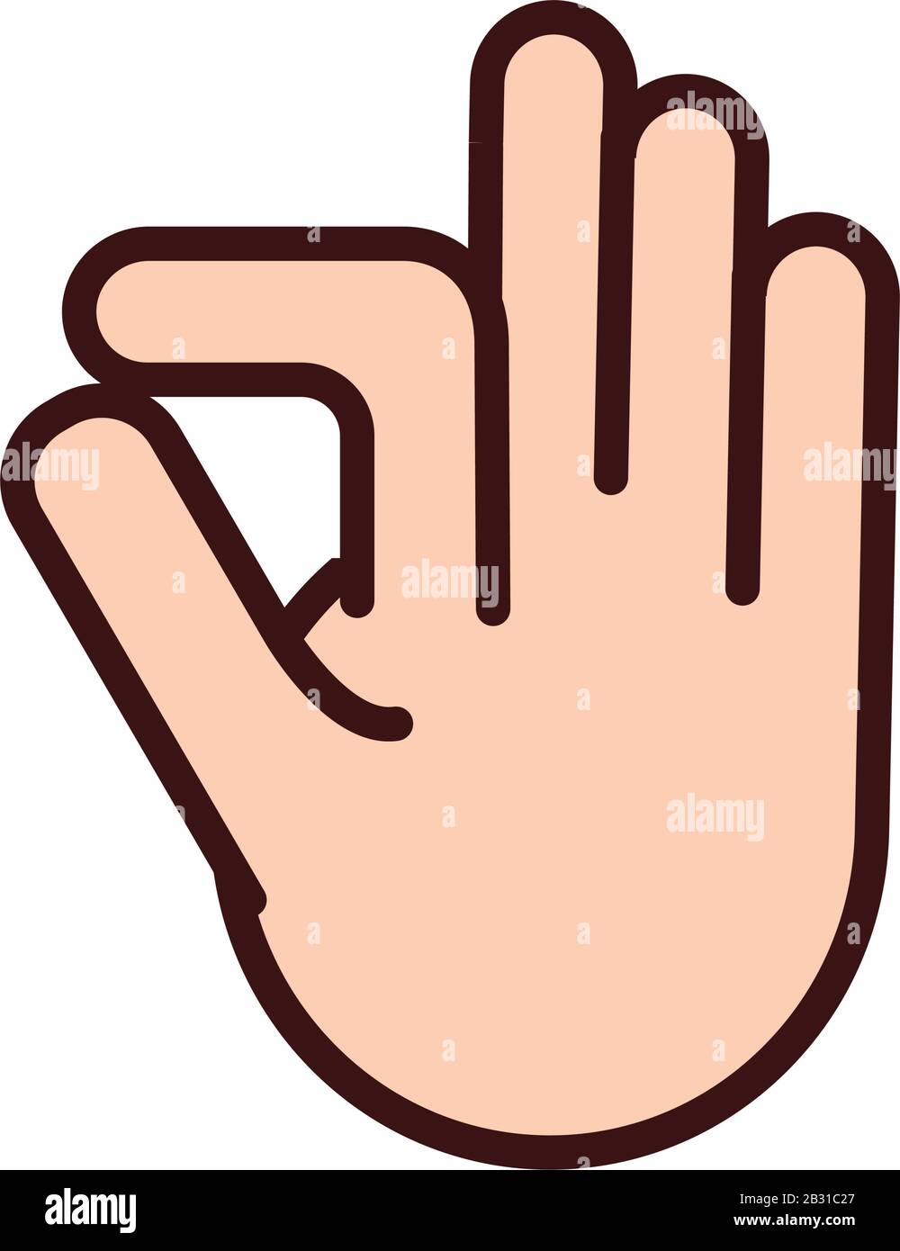 hand snapping fingers signal line and fill style Stock Vector Image ...