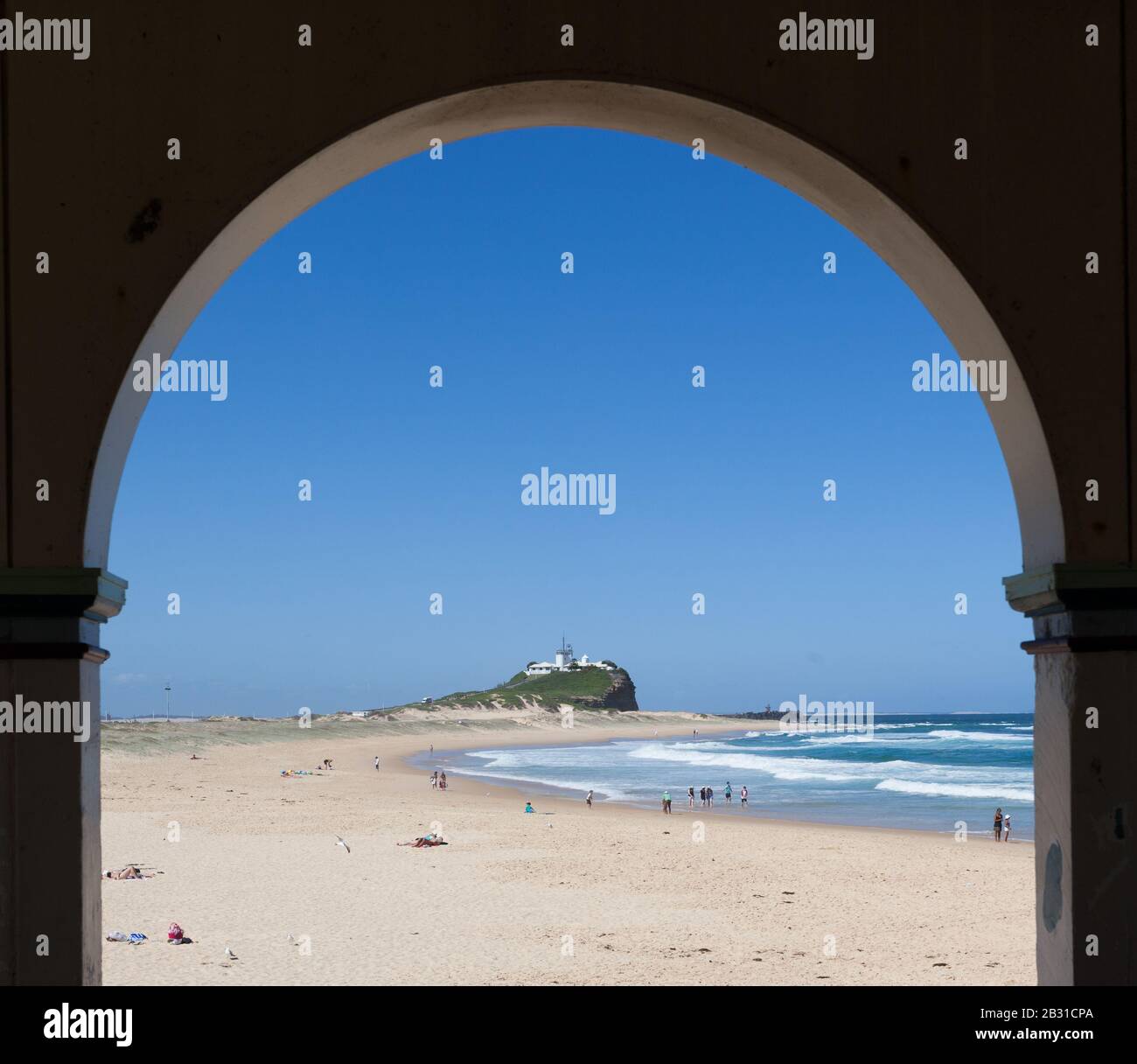famous Nobbies Beach in Newcastle Stock Photo - Alamy