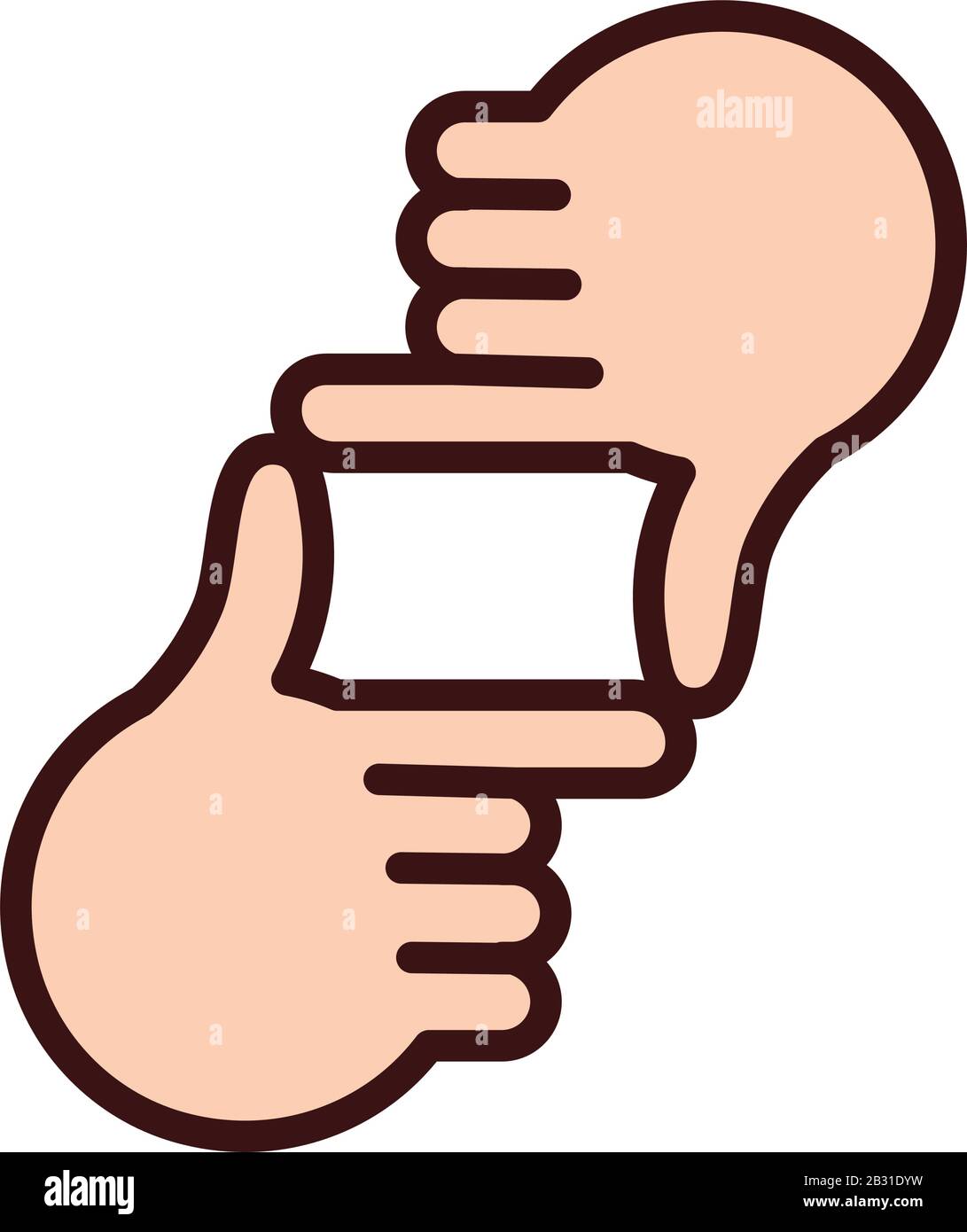 hands taking square signal line and fill style Stock Vector Image & Art ...