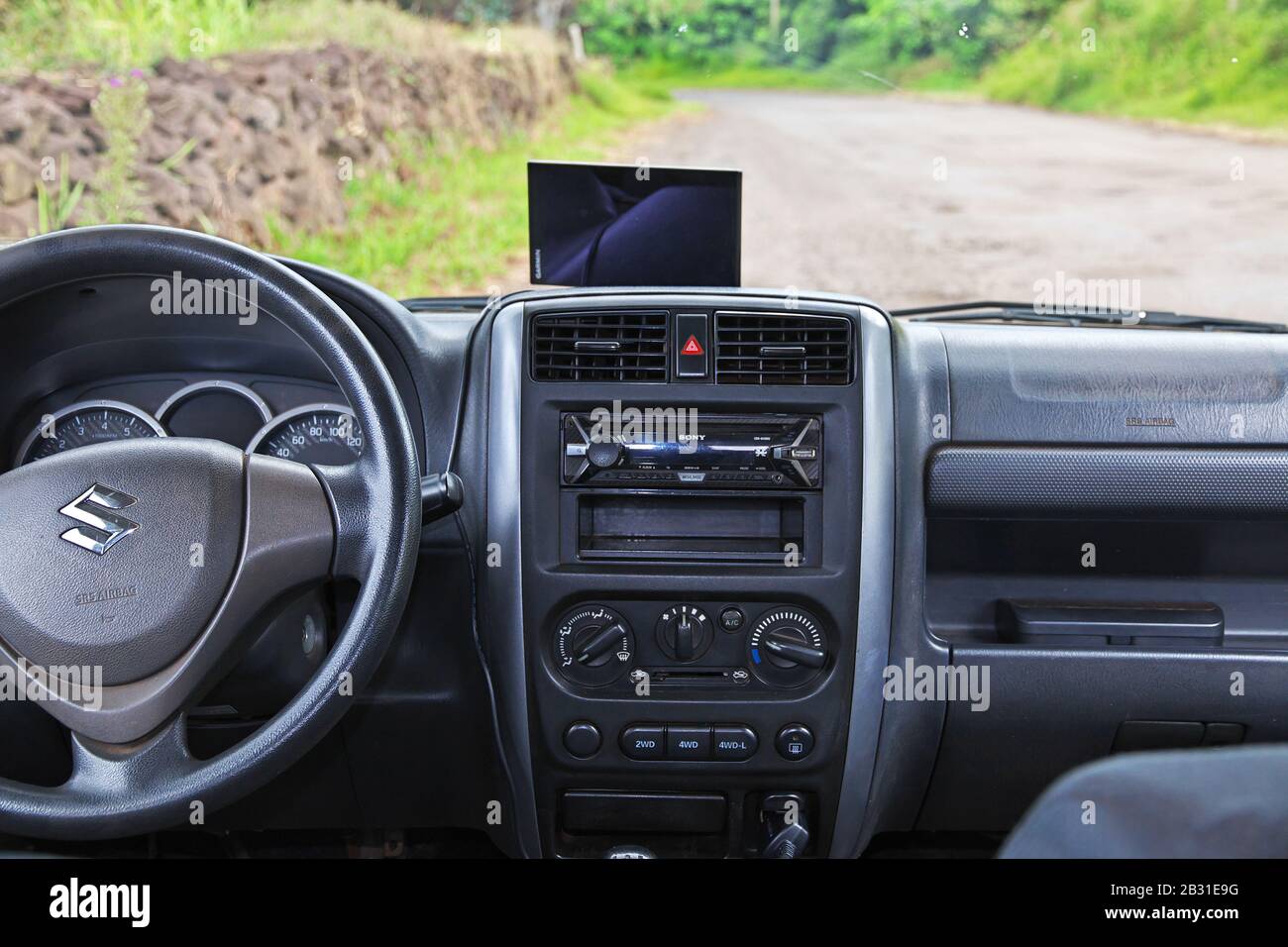 Easter Island / Chile - 25 Dec 2019: Rapa Nui. Suzuki Jimny on the road ...