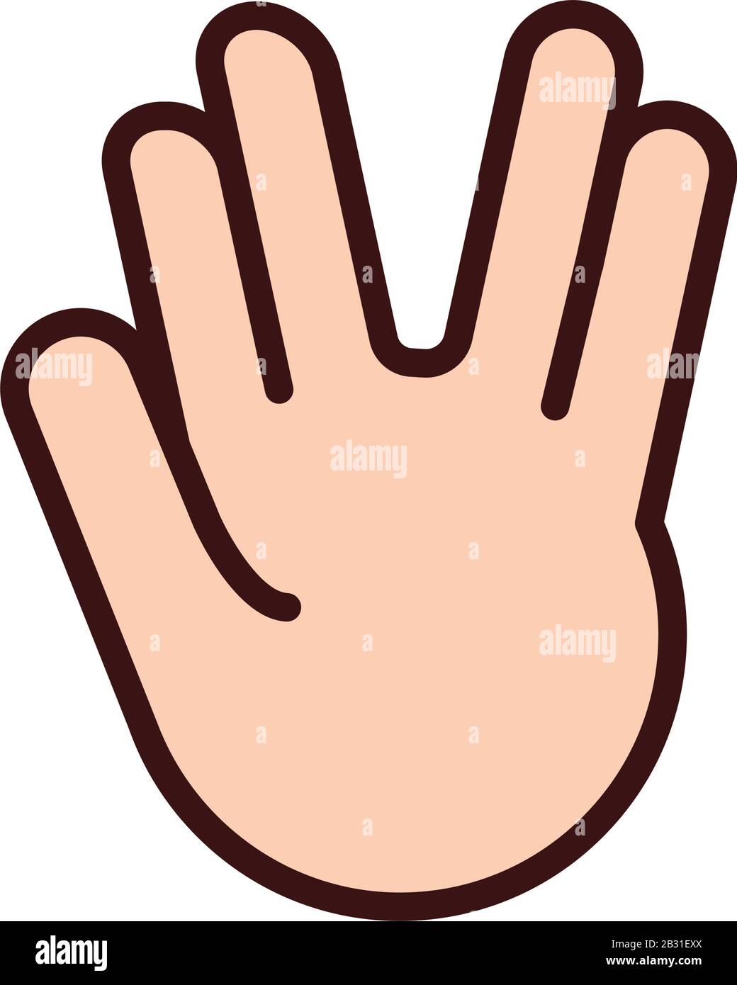 five hand signal line and fill style Stock Vector Image & Art - Alamy