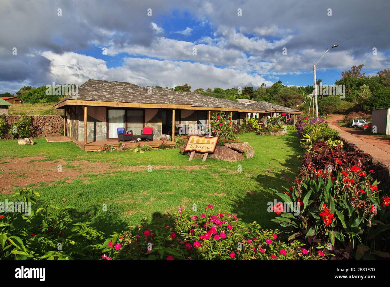 Hanga Roa, Easter Island / Chile - 26 Dec 2019: Rapa Nui. The hotel in ...