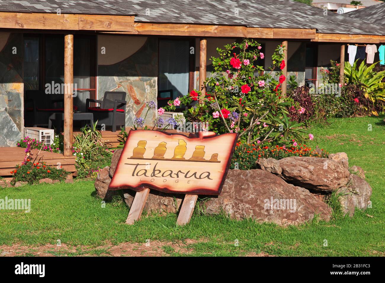 Hanga Roa, Easter Island / Chile - 26 Dec 2019: Rapa Nui. The hotel in ...