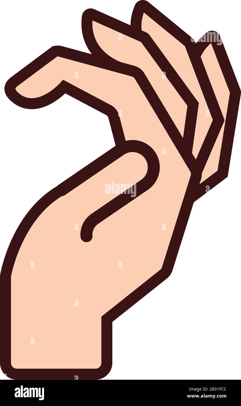 hand signal line and fill style icon Stock Vector Image & Art - Alamy
