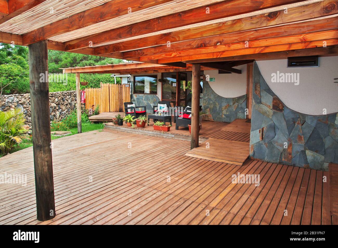 Hanga Roa, Easter Island / Chile - 29 Dec 2019: Rapa Nui. The hotel in ...