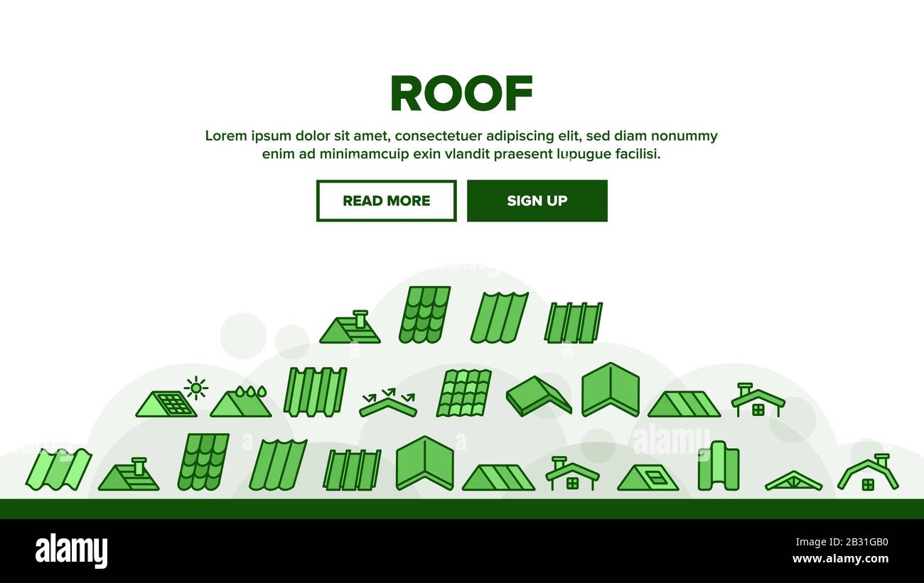 Roof Construction Collection Icons Set Vector Stock Vector Image & Art ...