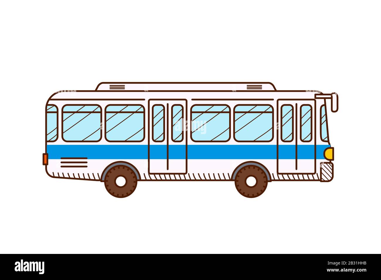 White bus isolated on white background. Public transport. Urban vehicle ...