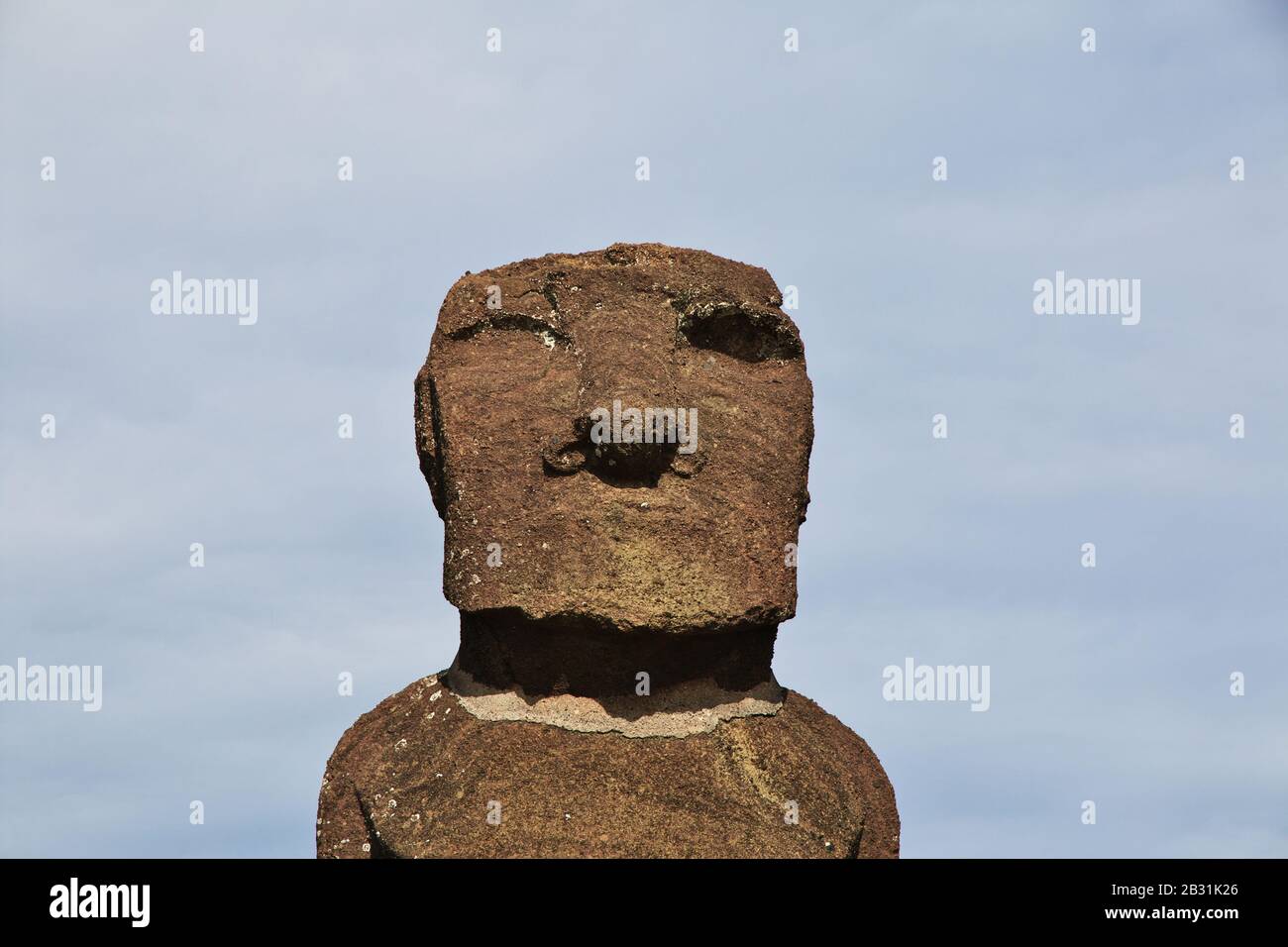 Rapa Nui. The statue Moai in Ahu Tahai on Easter Island, Chile Stock ...