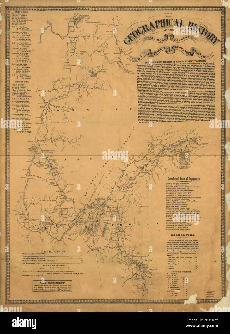 Geographical history of the rail road regiment, 89th regiment of ...