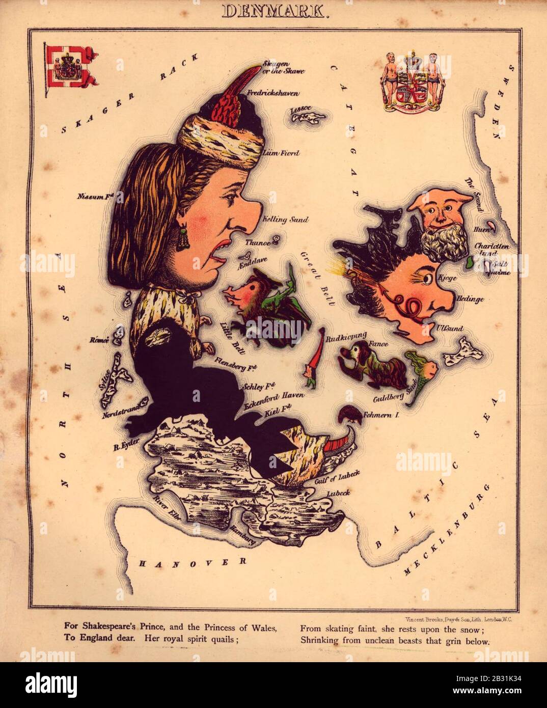 Geographical fun - being humourous outlines of various countries, with ...