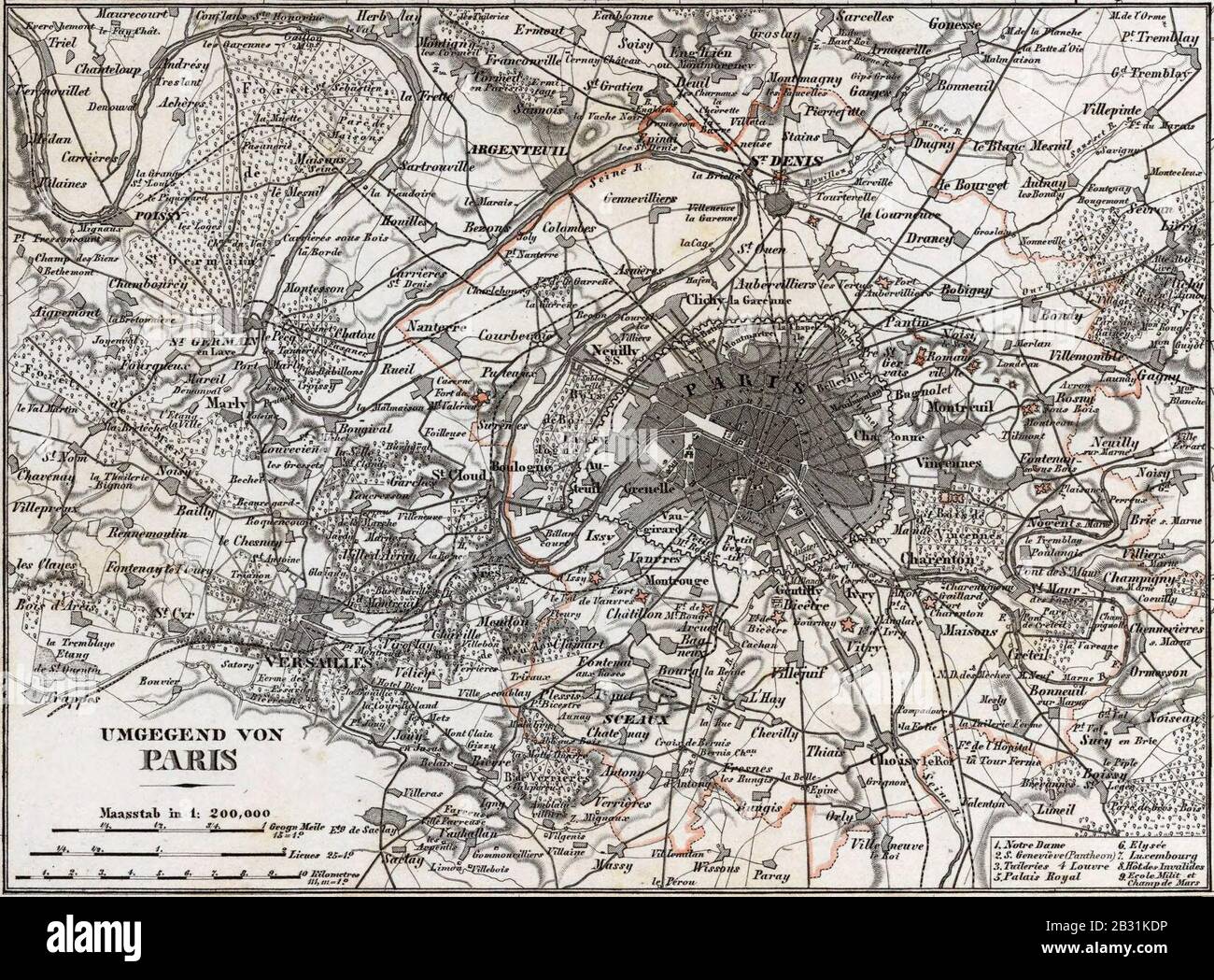 Geographisches Institut, Umgegend von Paris, 1862 - David Rumsey Stock ...