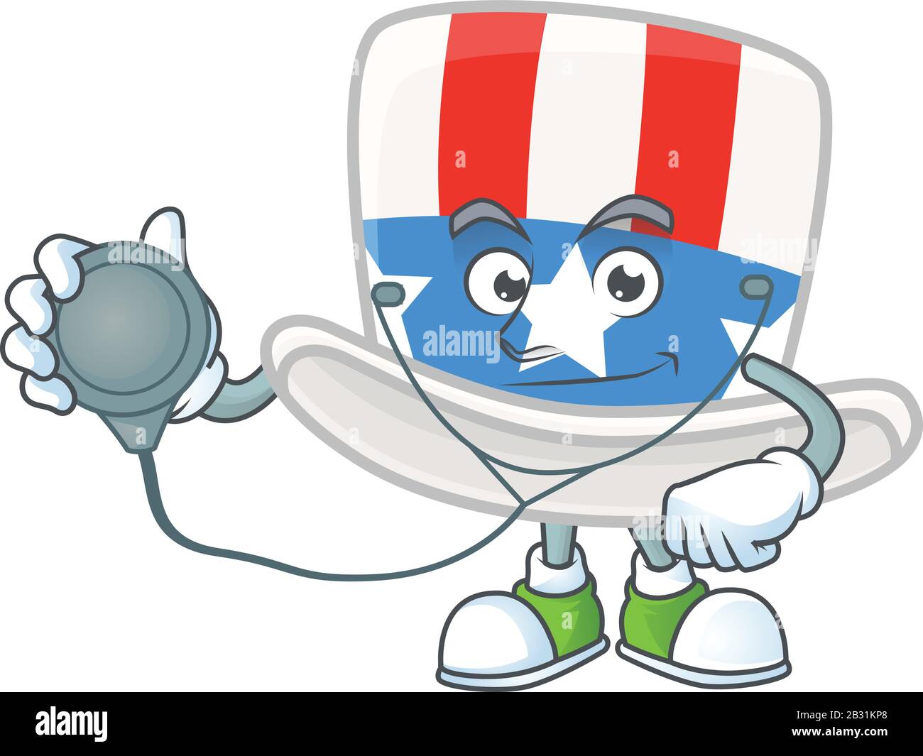 Uncle sam hat mascot icon design as a Doctor working costume with tools ...