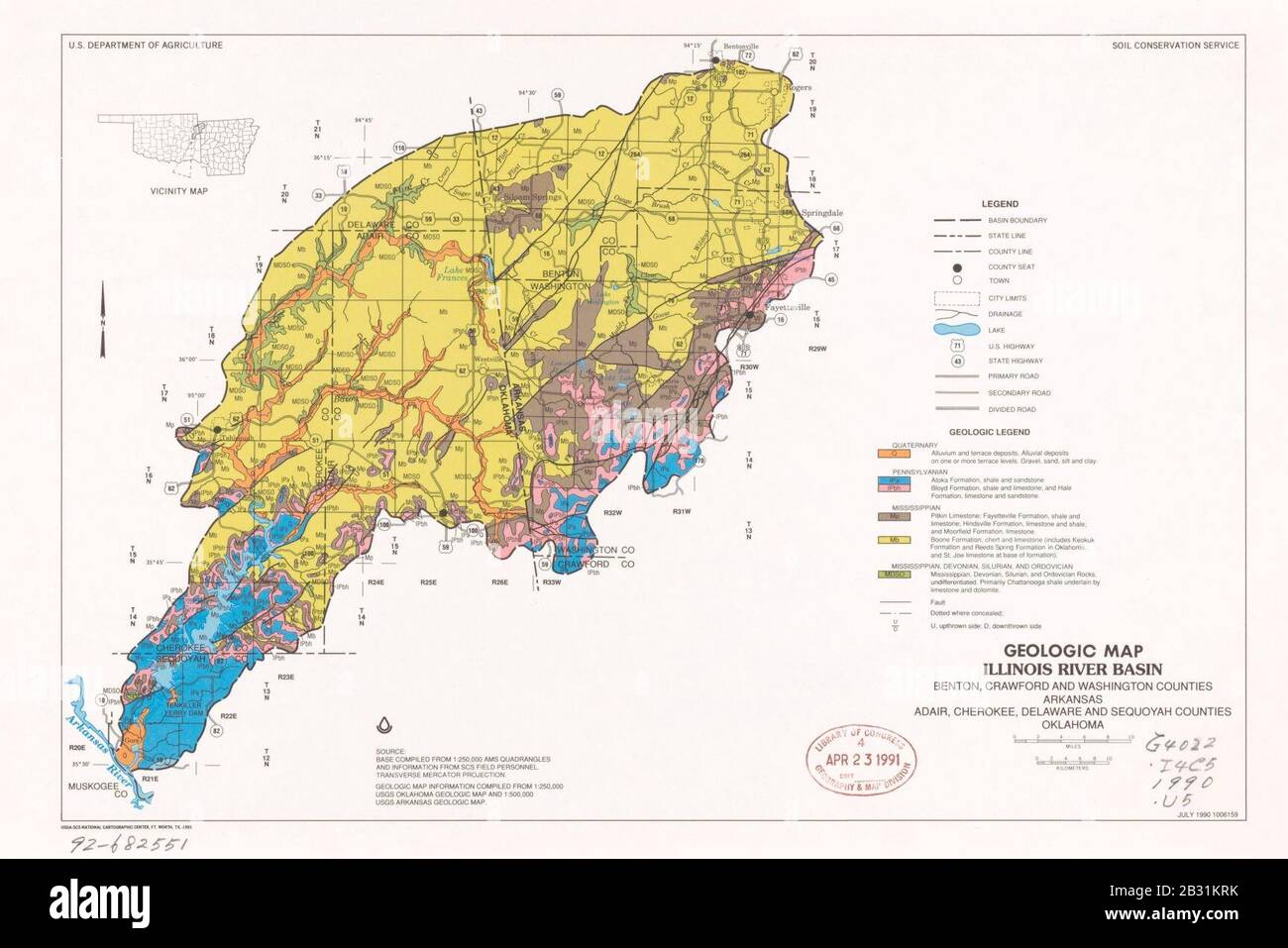 Geologic map, Illinois River Basin - Benton, Crawford and Washington ...