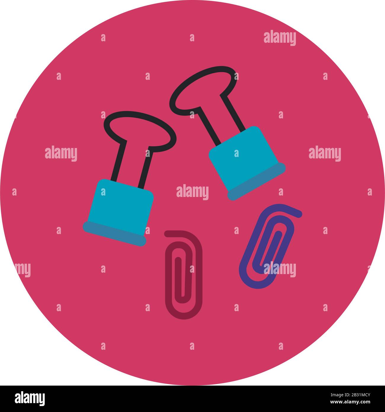 paper clips block and flat style icon Stock Vector Image & Art - Alamy