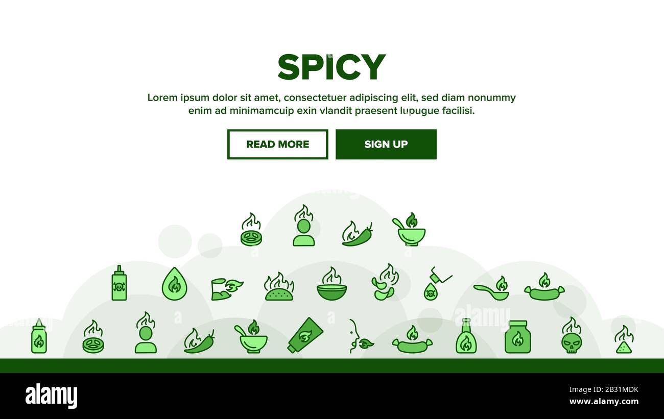 Spicy Sauce And Food Collection Icons Set Vector Stock Vector Image ...