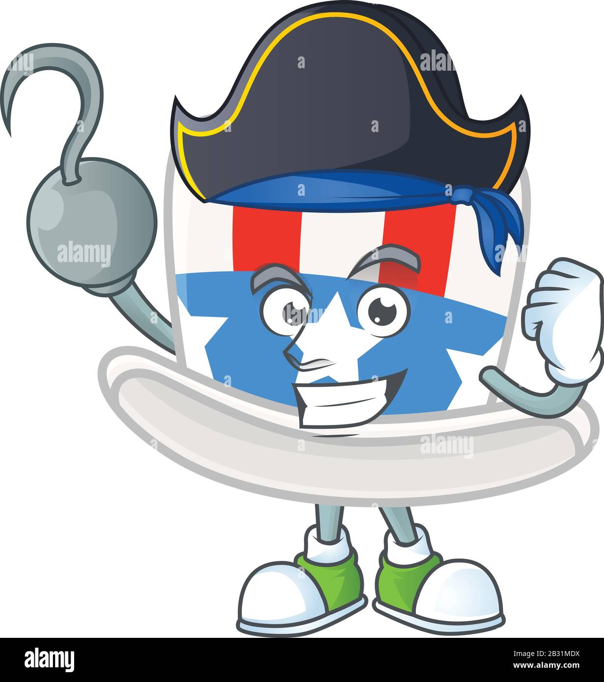Calm one hand Pirate uncle sam hat mascot design wearing hat Stock ...