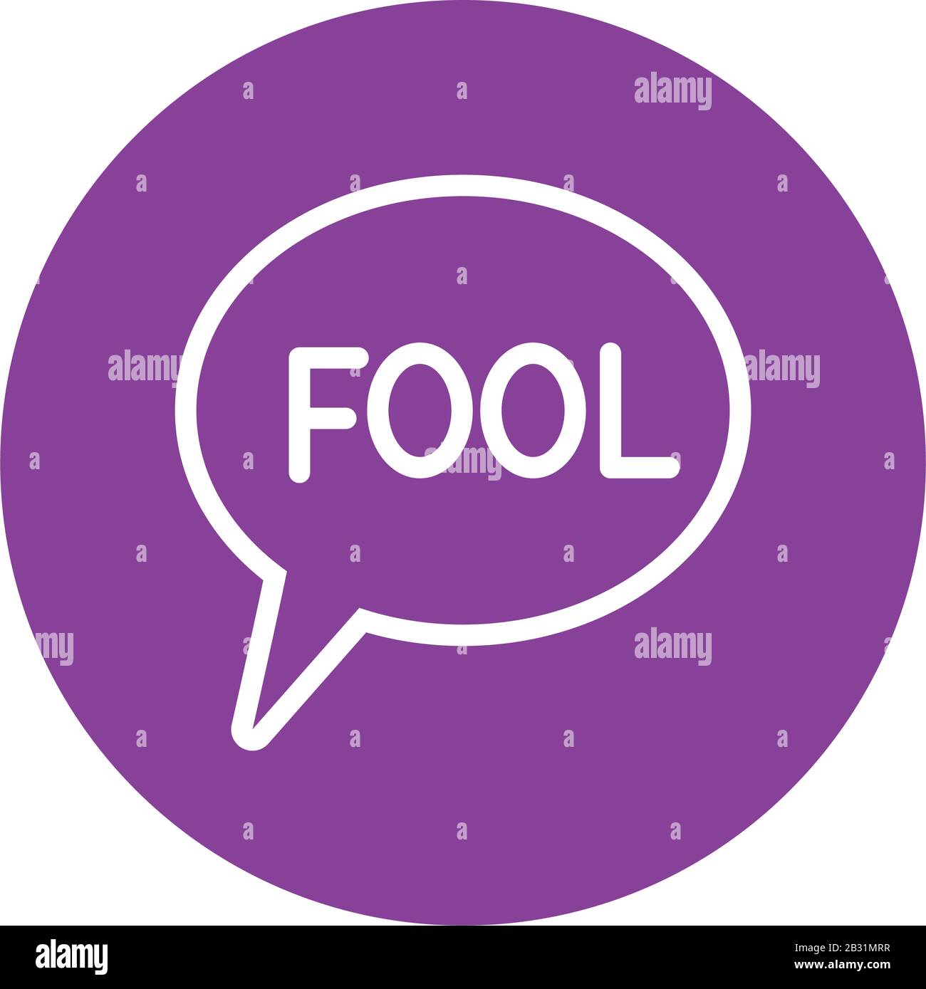 expression bubble with fool word line style Stock Vector Image & Art ...