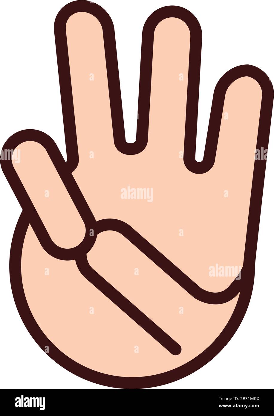 three hand signal line and fill style Stock Vector Image & Art - Alamy