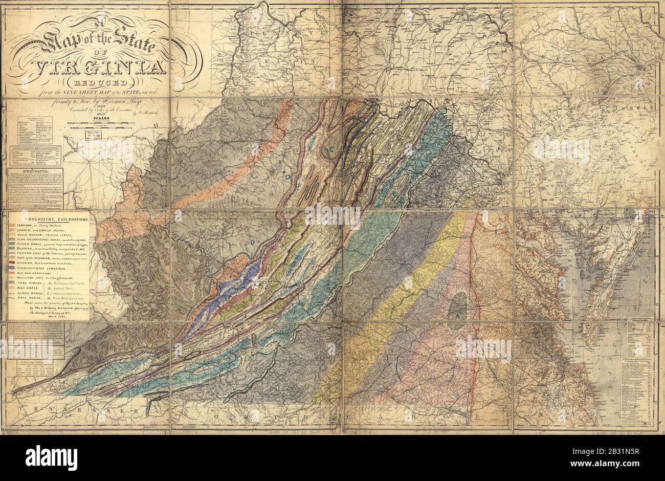Geological map of the state of Virginia Stock Photo - Alamy