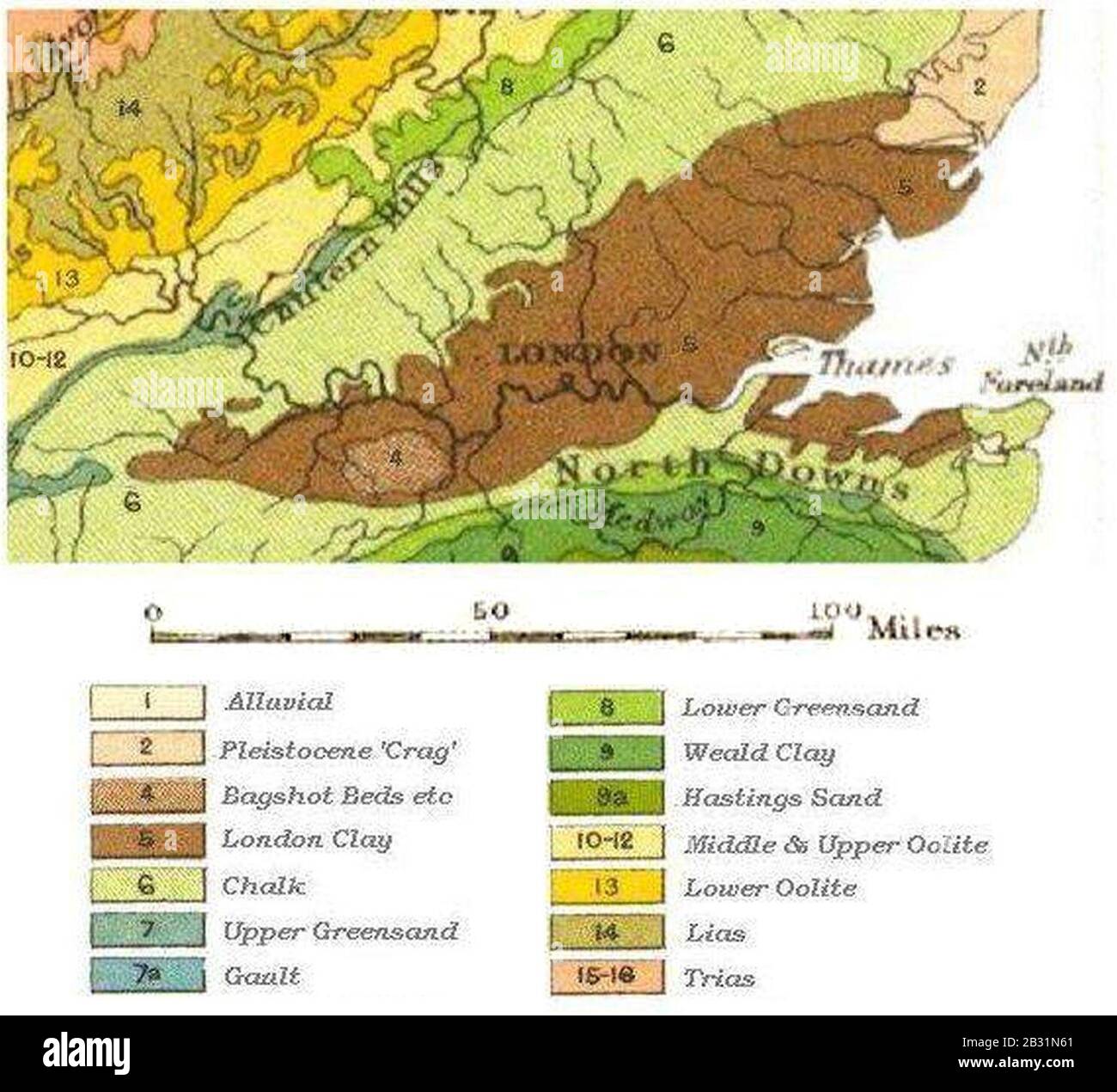 Geological map of London Basin Stock Photo - Alamy