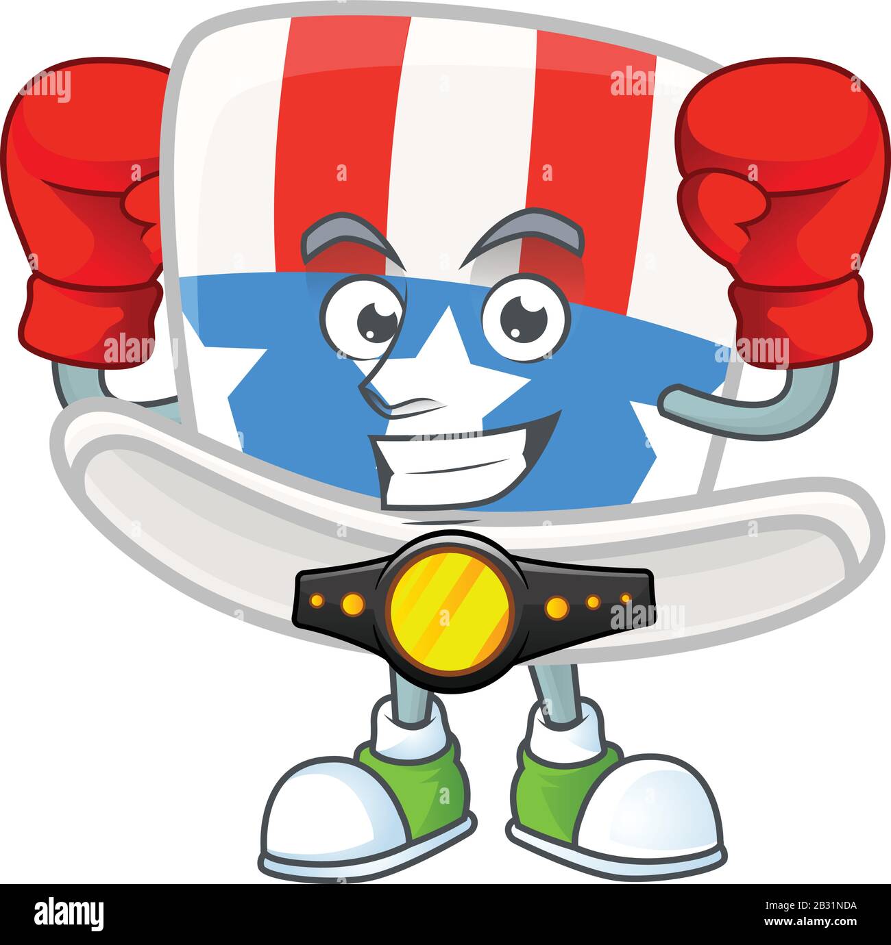 A sporty Boxing uncle sam hat cartoon character design style Stock ...